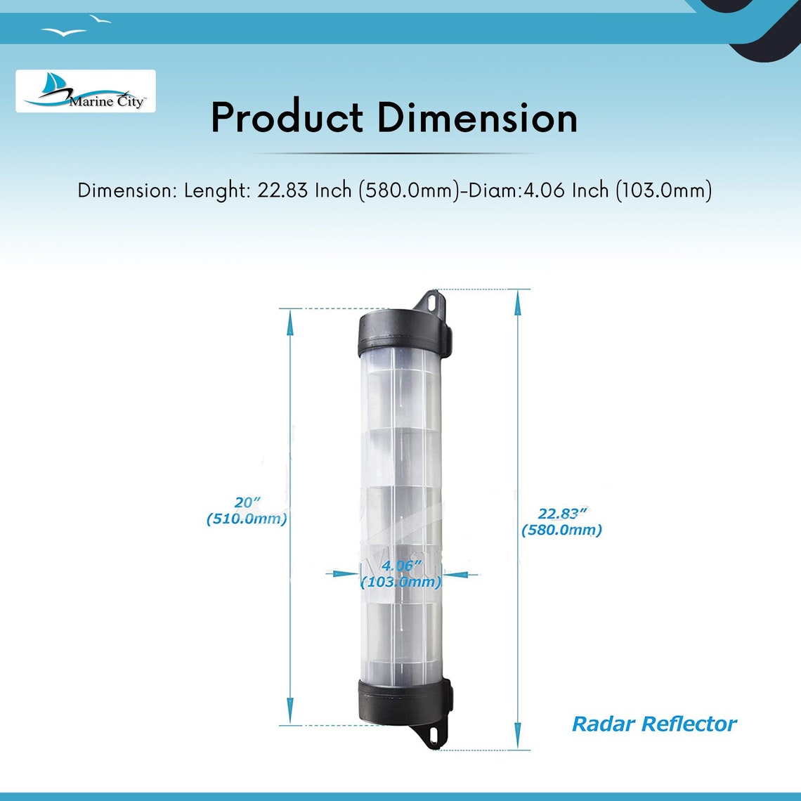 Marine City Tube Type Radar Reflector for Sailboats 4 Inch X - Etsy