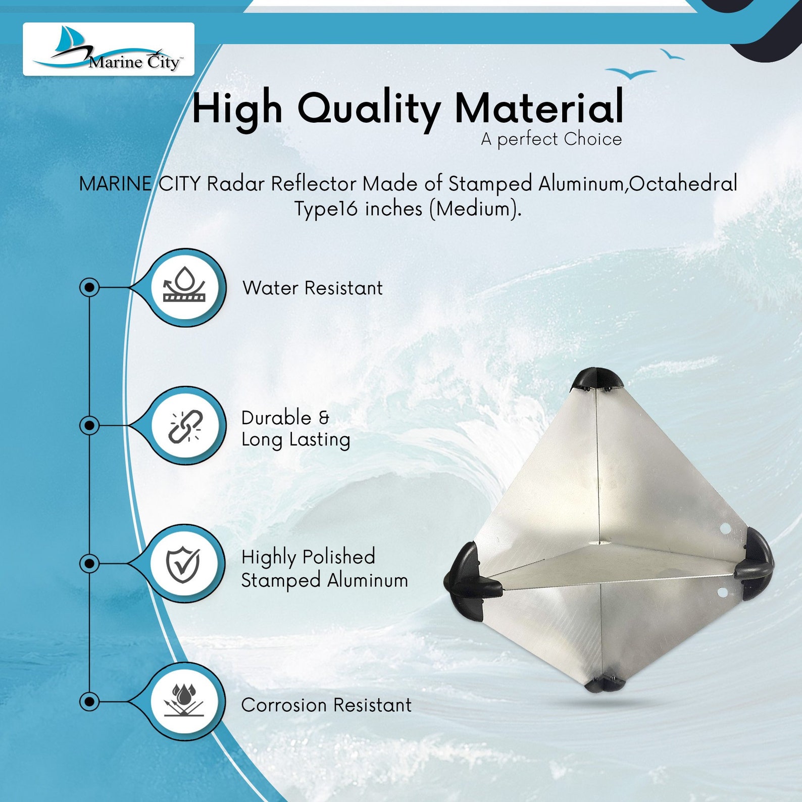 Marine City Aluminium Boat Radar Reflector Octahedral Type - 16" (M) - Etsy