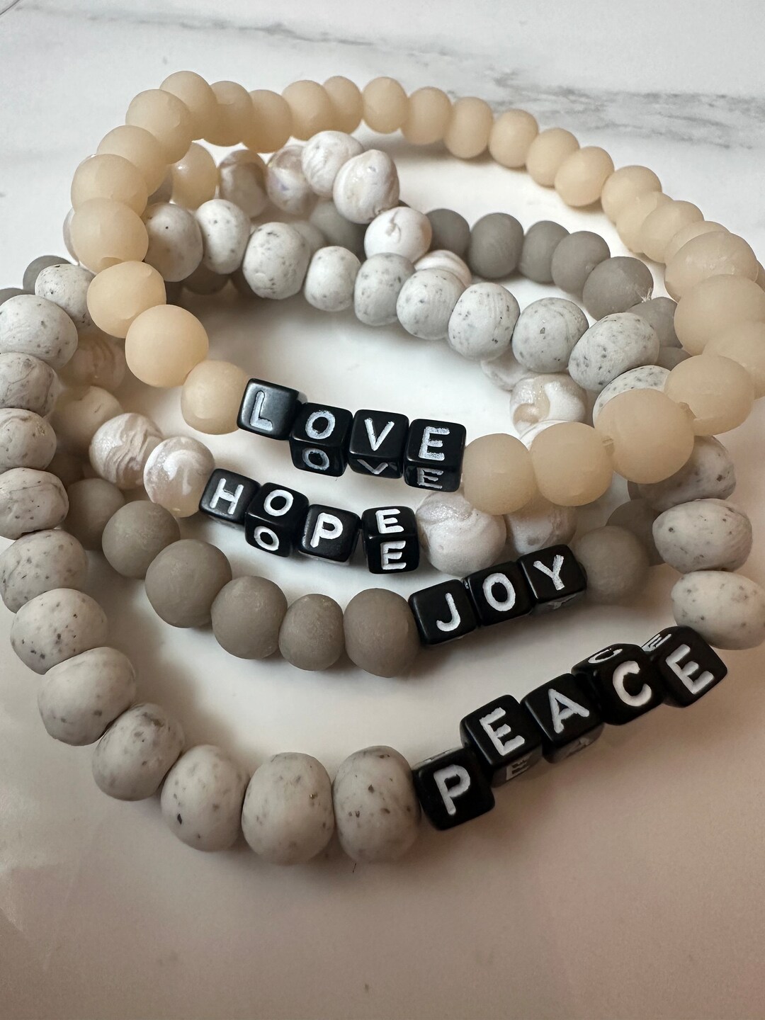Advent Polymer Clay Beaded Bracelets | Set of 4 | Neutral Pack ...