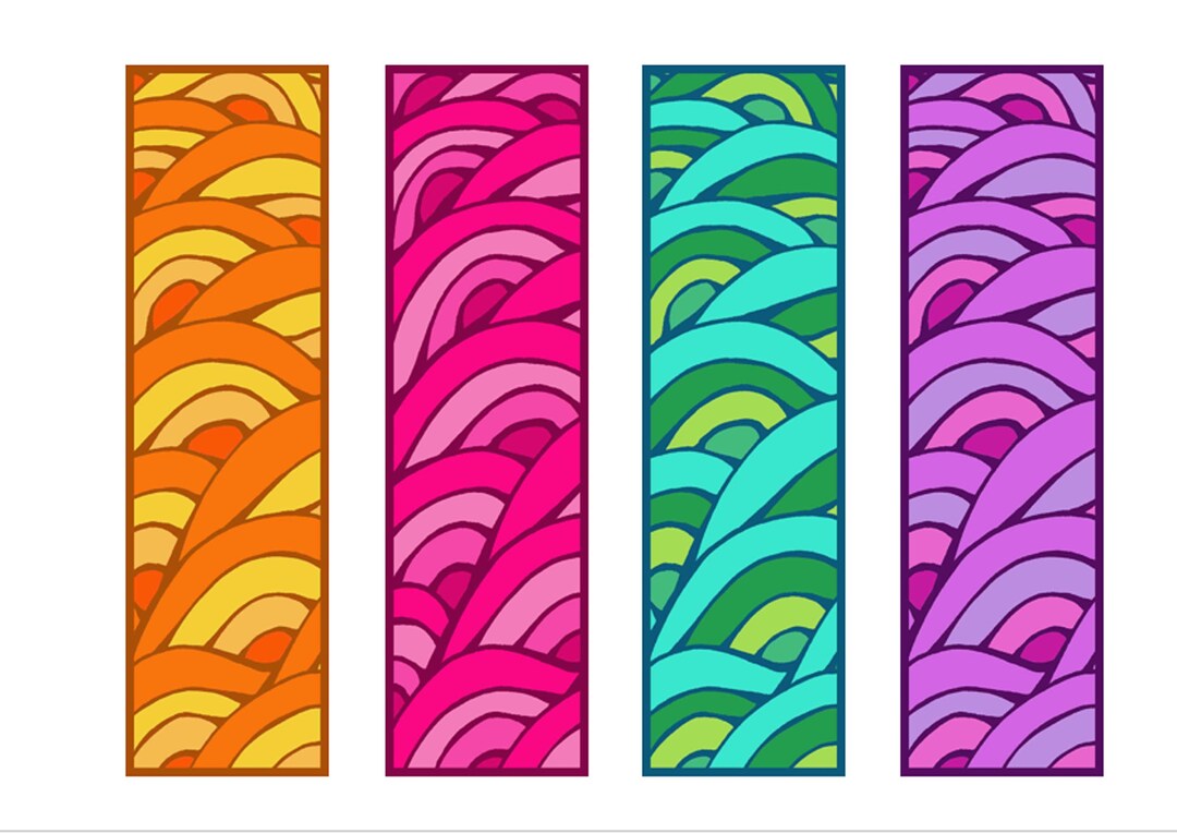 Printable Set of Bookmarks, Colour Plus Black & White in PDF - Etsy