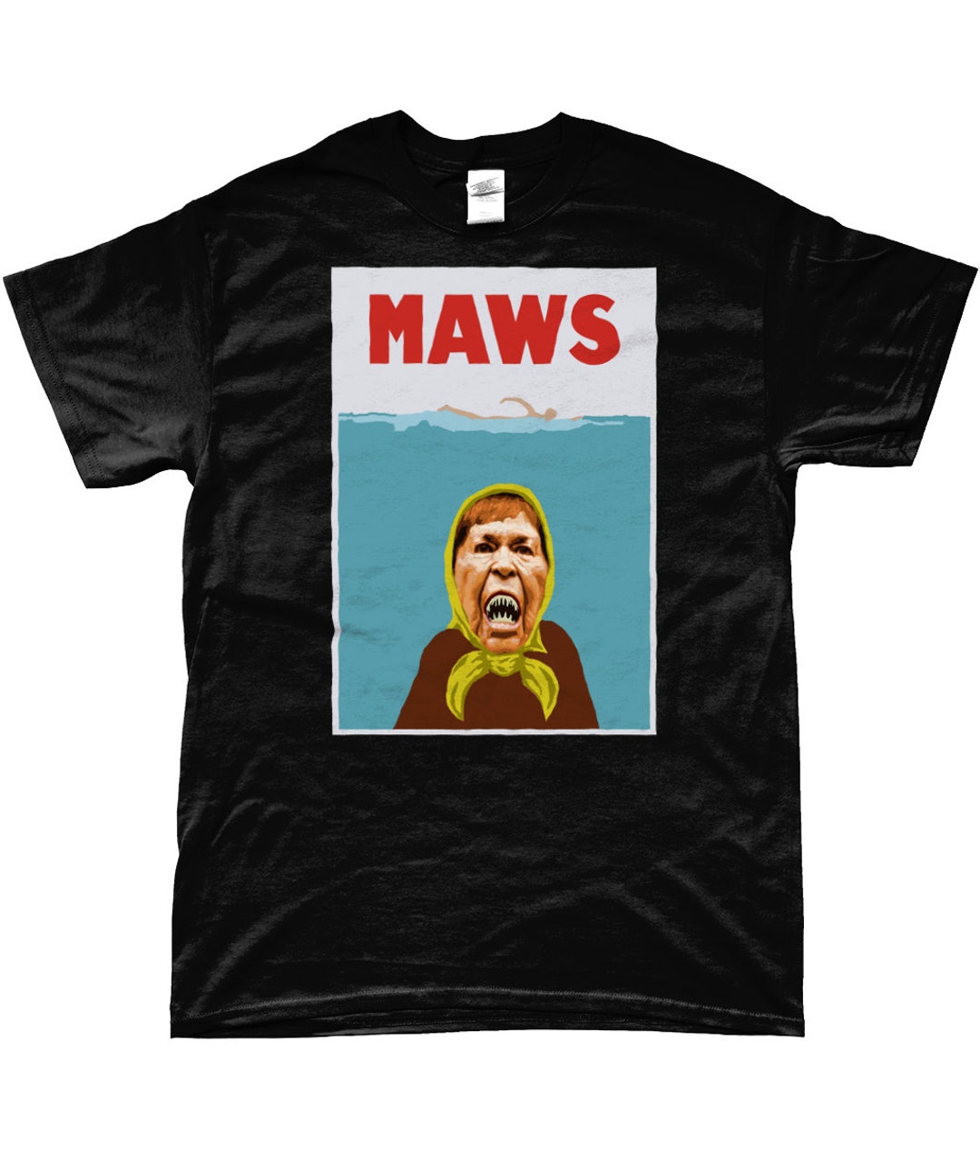 Funny Scottish Maws Poster T-shirt, Spoof Movie Poster, Jaws Tribute ...