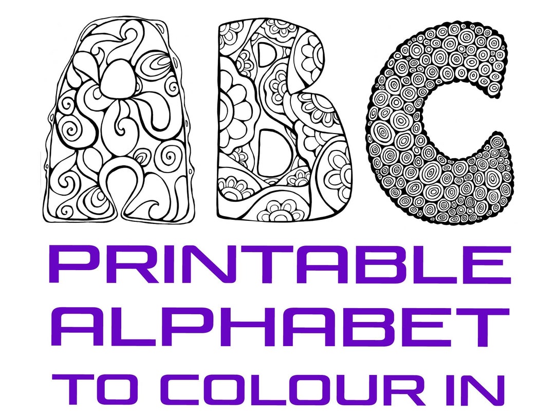 Printable ABC, Funky Alphabet to Colour, Fun Teaching Aid, Learn to ...