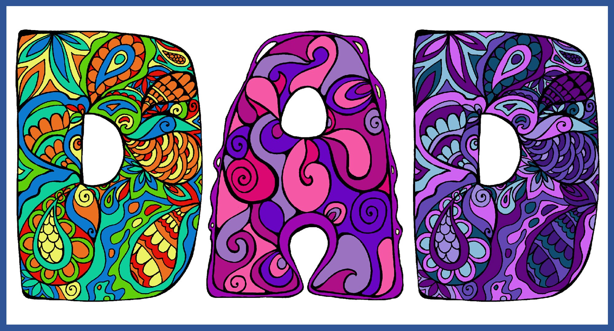 Printable ABC, Funky Alphabet to Colour, Fun Teaching Aid, Learn to ...