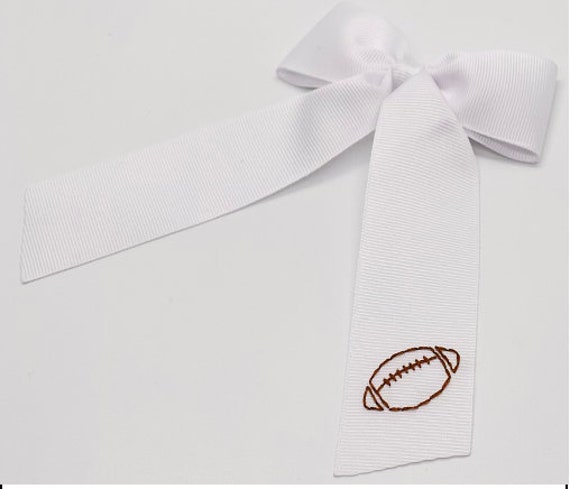 Football Hand-embroidered Bow - Etsy