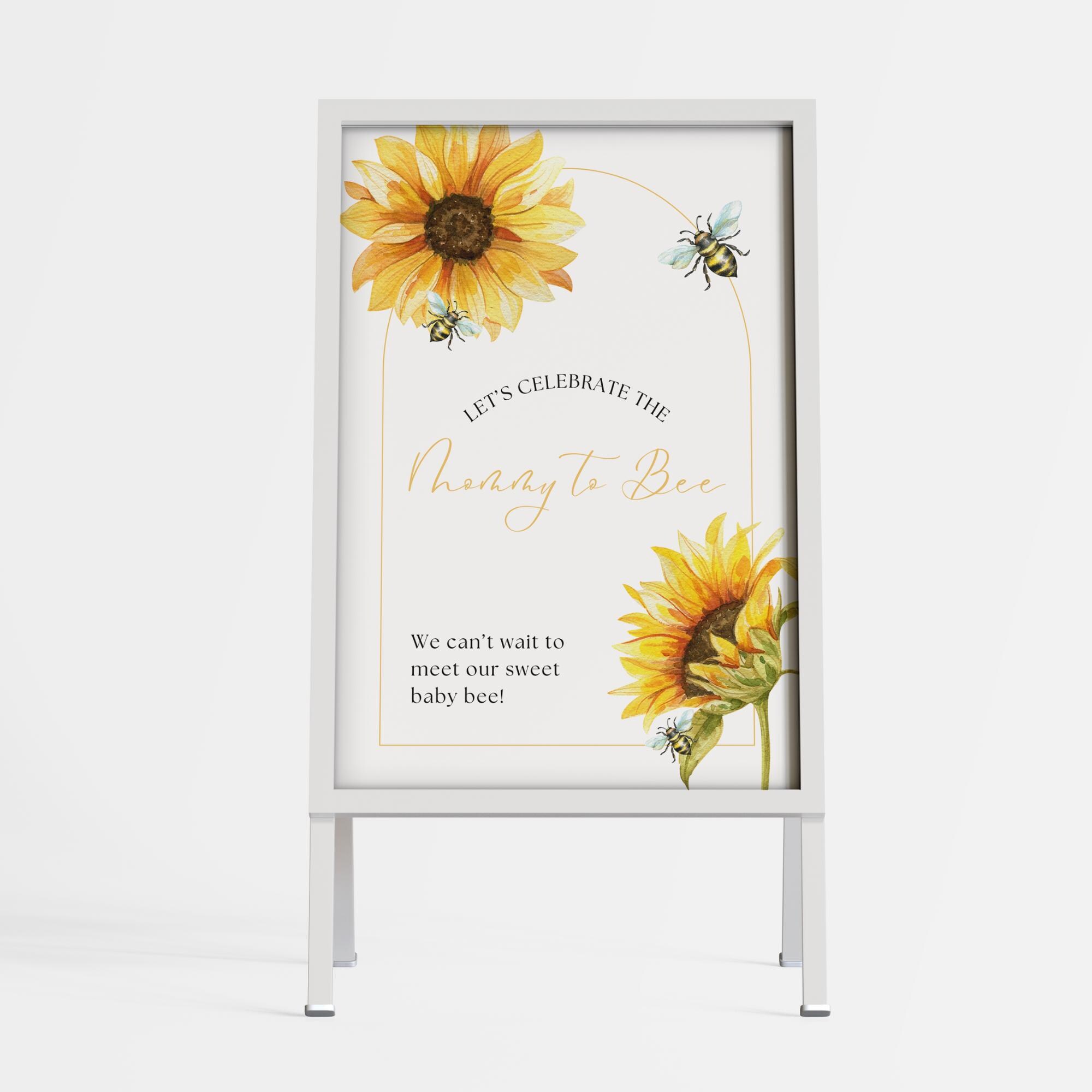 Bee-themed Baby Shower Sign | Digital Download | Sweet as Can Bee ...