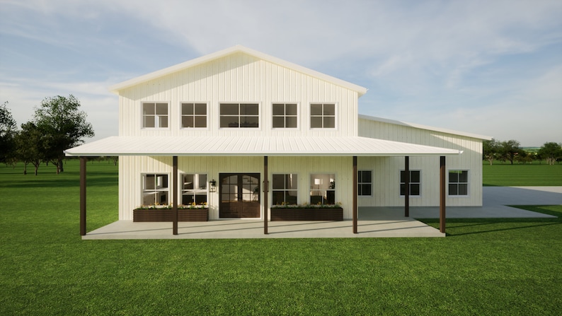 Two Story Barndominium 60' X 50' - THE MANHATTAN - Farmhouse, Mudroom ...