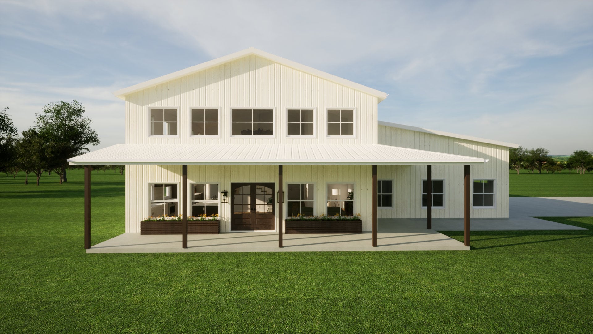 Two Story Barndominium 60' X 50' - THE MANHATTAN - Farmhouse, Mudroom ...