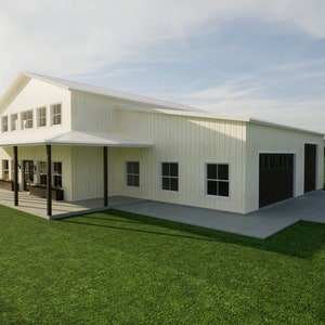 Two Story Barndominium 60' X 50' - THE MANHATTAN - Farmhouse, Mudroom ...