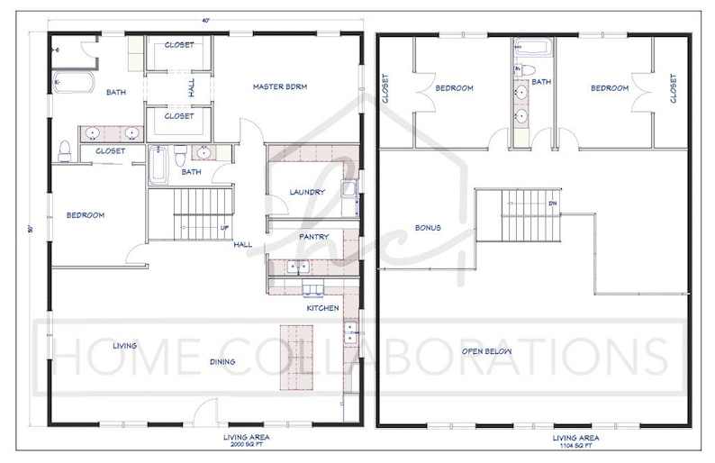 Gambrel Style Barndominium 40' X 50' - THE NEW ORLEANS - Open Concept ...