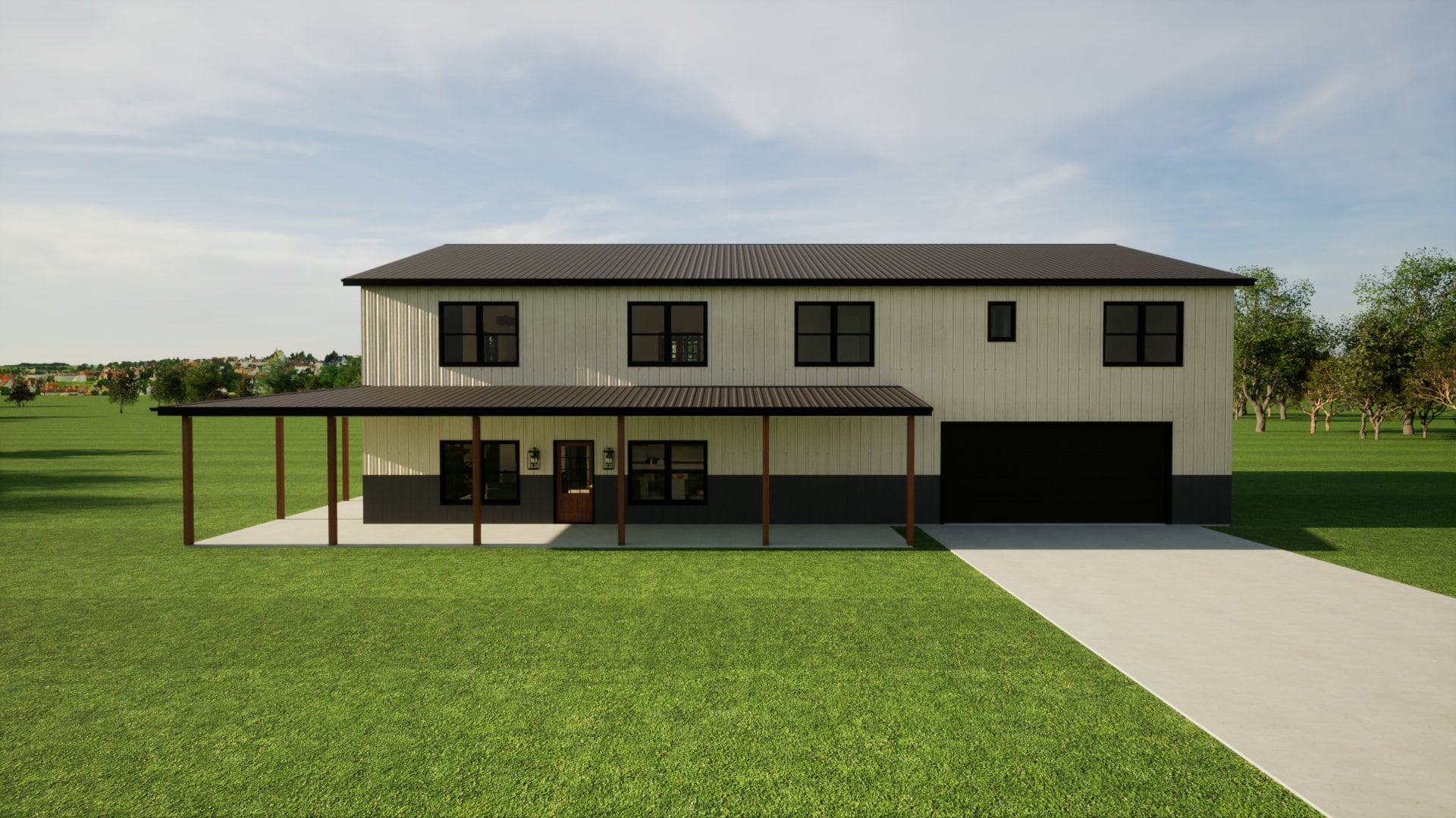 Two Story Traditional Barndominium 70' X 40' - THE JACKSON - Open ...