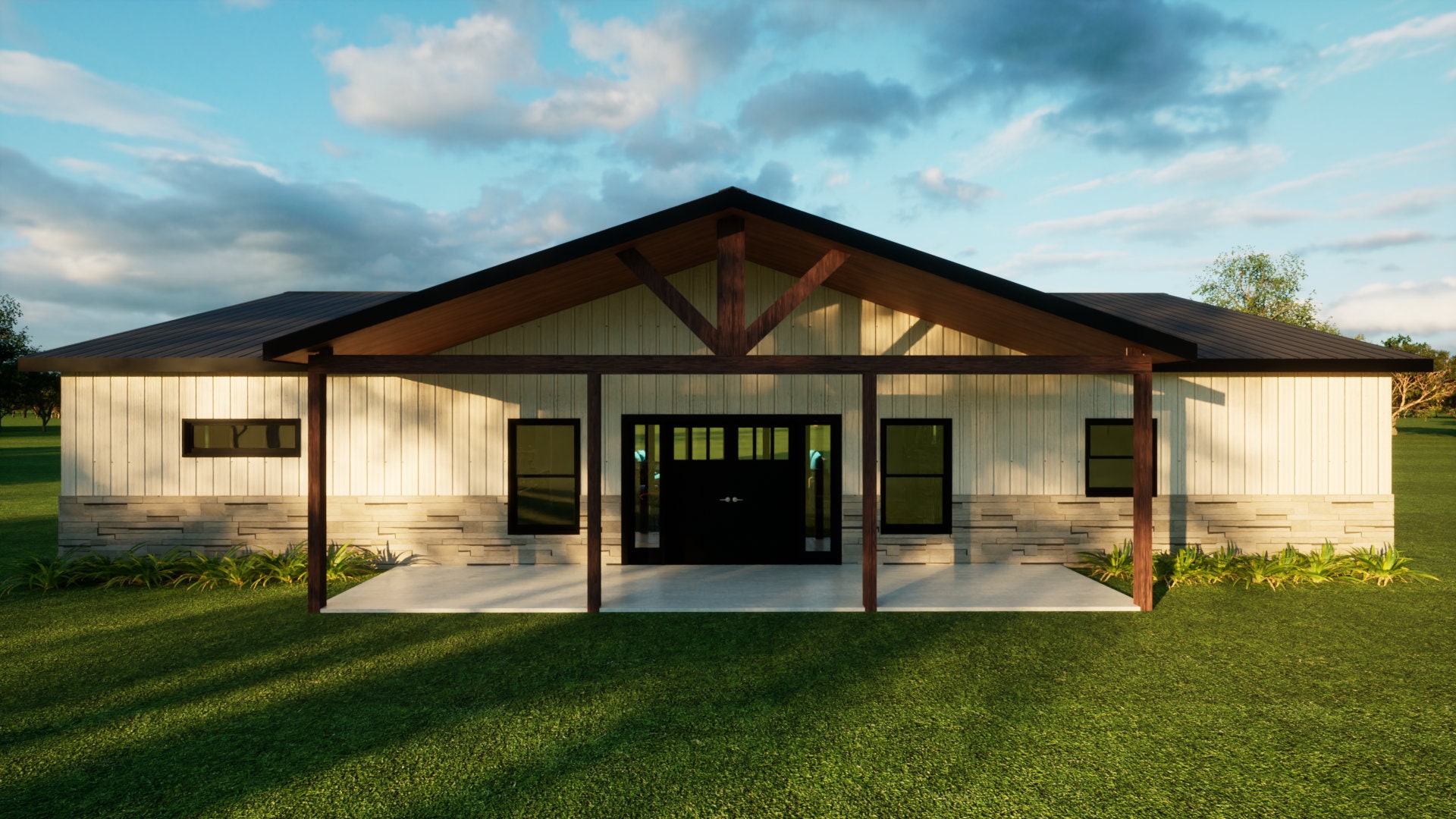 Single Story Barndominium 60' X 34' - THE CHAMBERLAIN - Open Concept ...