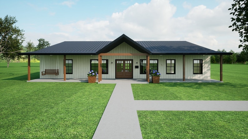 Farmhouse Style Barndominium - 40' X 60' - THE HASTINGS - Open Concept ...
