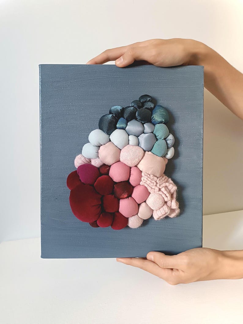 Soft Sculpture 3d Fabric Relief Textured Wall Artwork Textile Sculpture ...