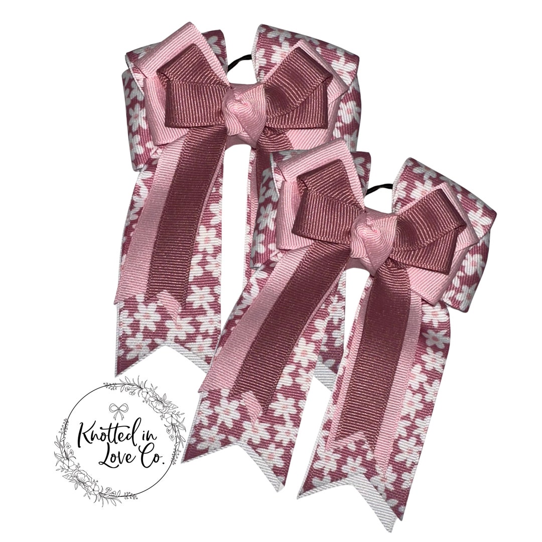 2 Mauve and Pink Daisy Bows Horse Show Bows or Everyday Bows - Etsy