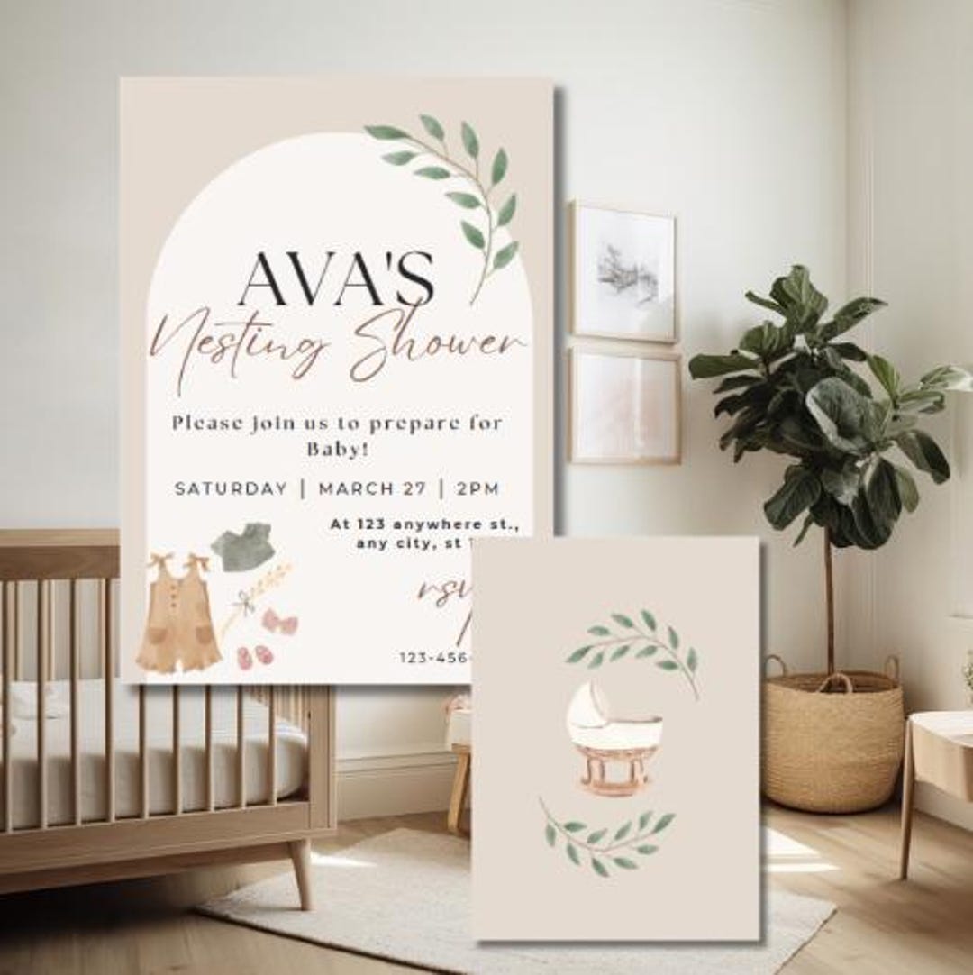 Nesting Shower | Welcome Baby | Baby Shower | Modern | Aesthetic - Etsy