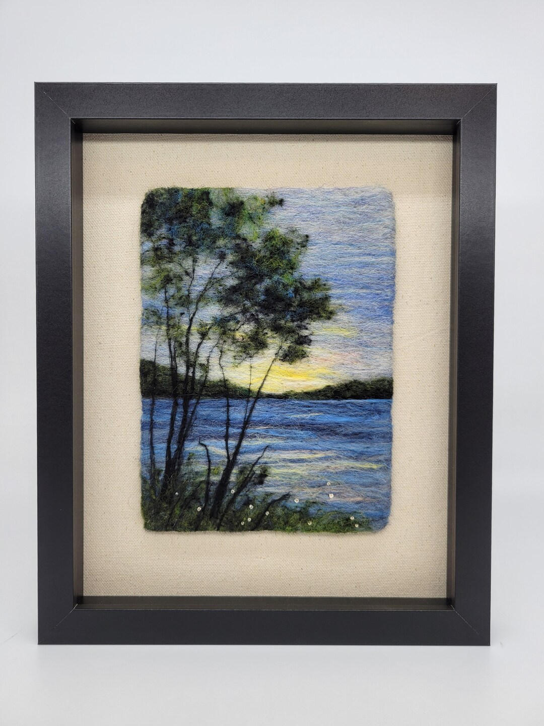 Felt Art, Lake, Needle Felt Painting, Wool Art, Trees, Felt Painting ...
