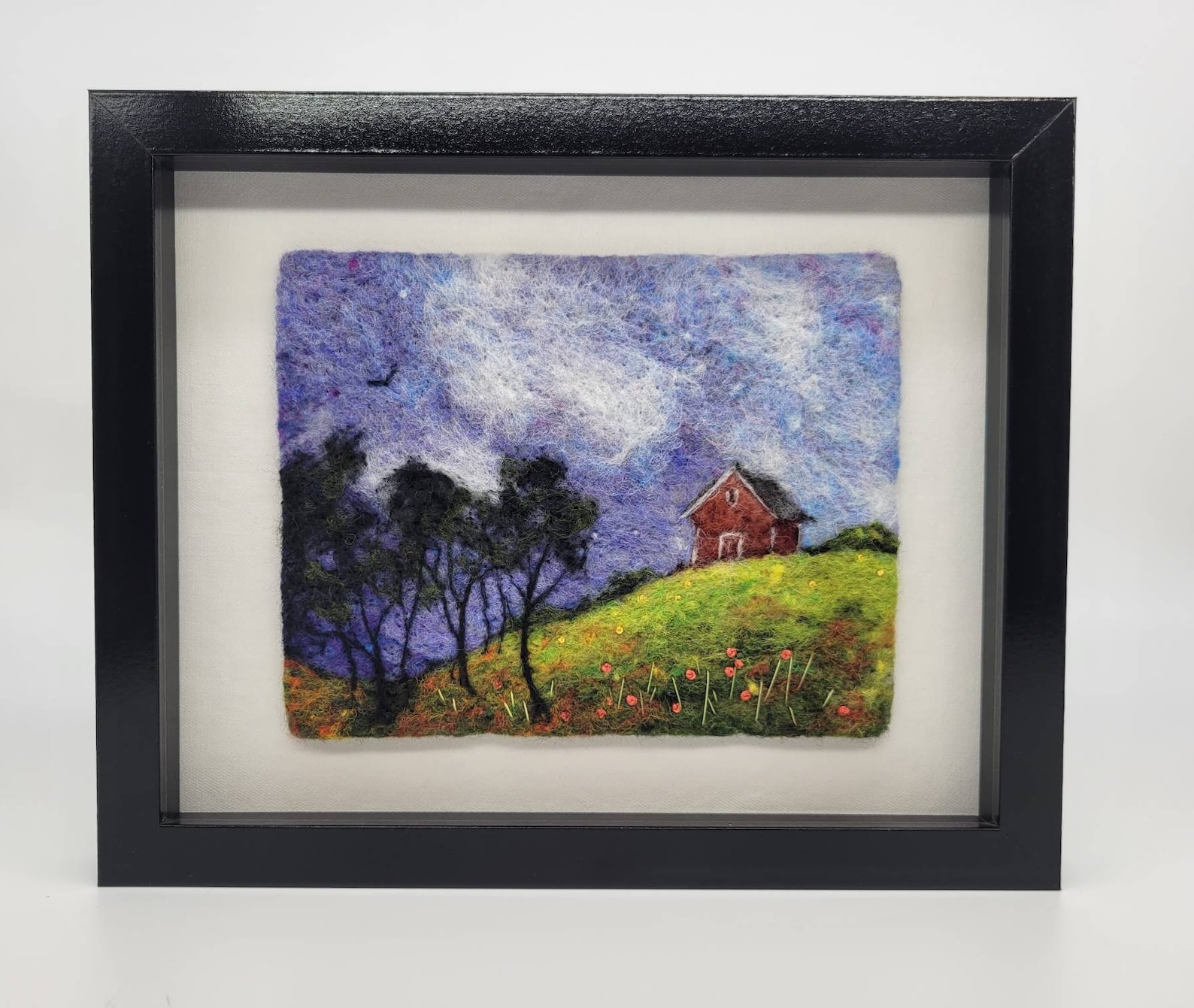 Felt Art Barn Needle Felted Tree Wool Art Felted Artwork - Etsy