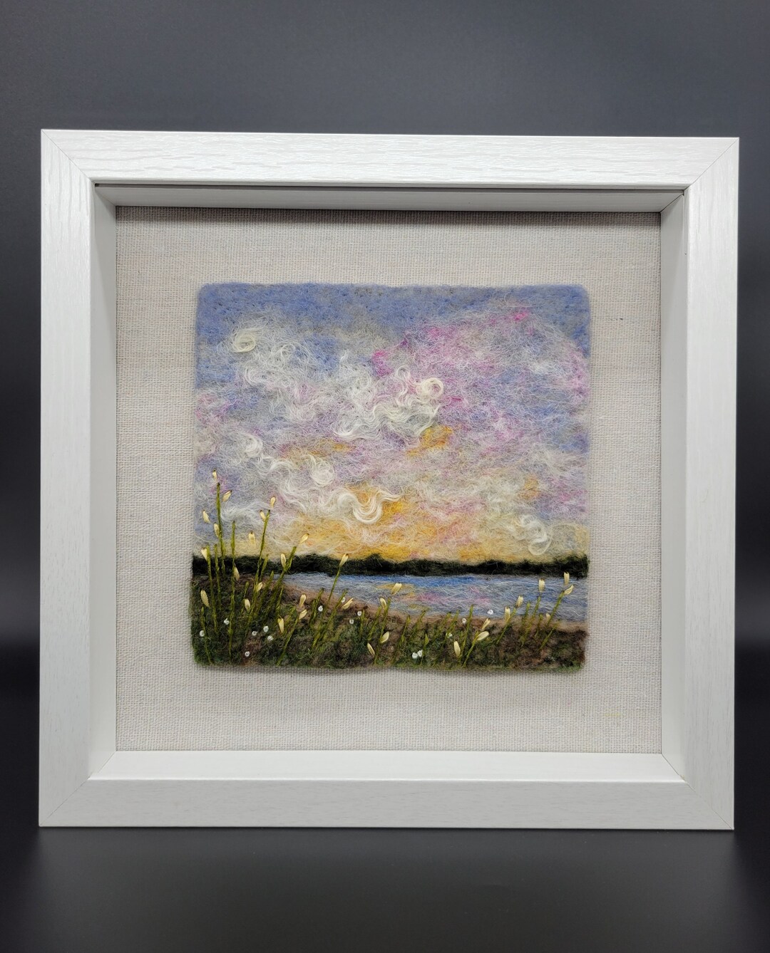 Felt Art, Lake, Wool Art, Felt Painting, Needle Felted Landscape, Wool ...