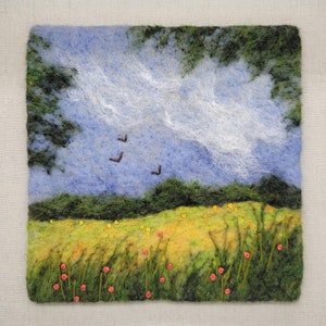 Felt Art, Felt Painting, Flowers, Wool Painting, Needle Felt Painting ...