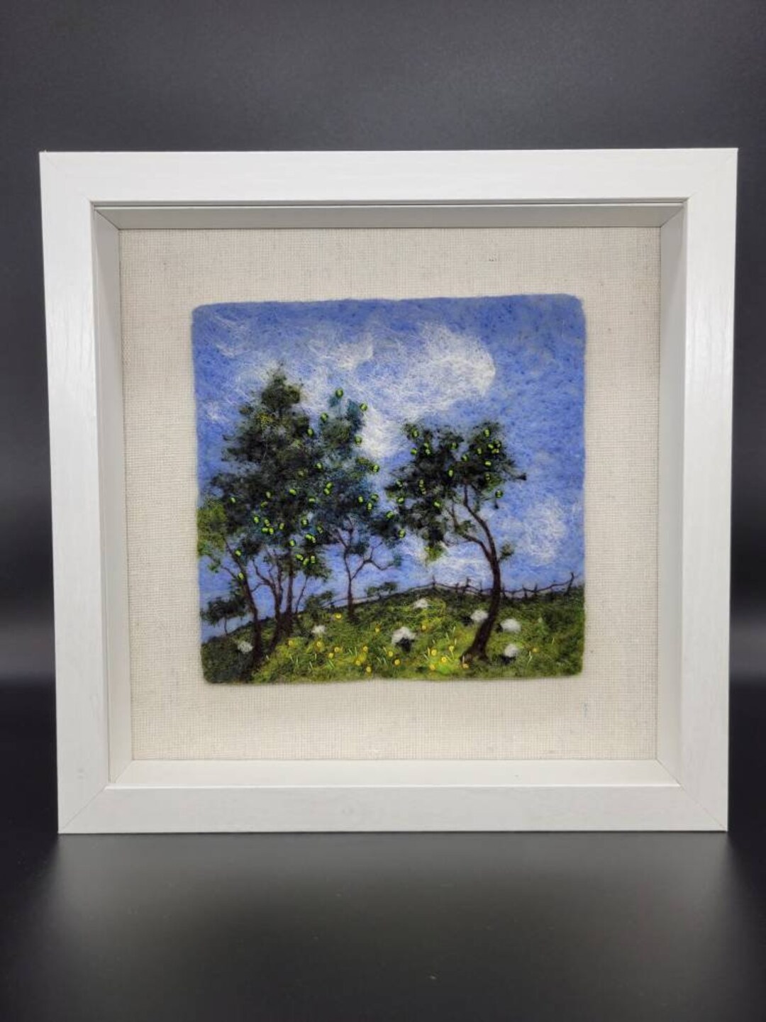 Felt Art Sheep Wool Art Trees Wool Painting Needle - Etsy
