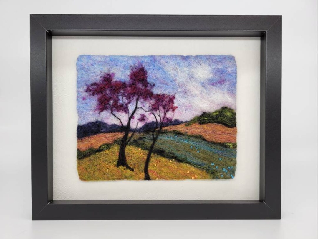 Felt Art, Needle Felted, Tree, Wool Art, Needle Felt Painting, Felt ...
