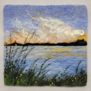 Felt Art Scene With Lake, Wool Needle Felted Landscape, Felted Wool ...