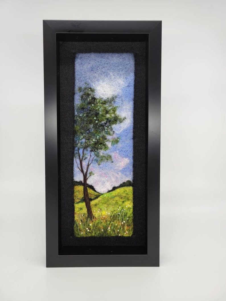 Needle Felted Tree With Wildflowers Felted Wool Art Wool - Etsy
