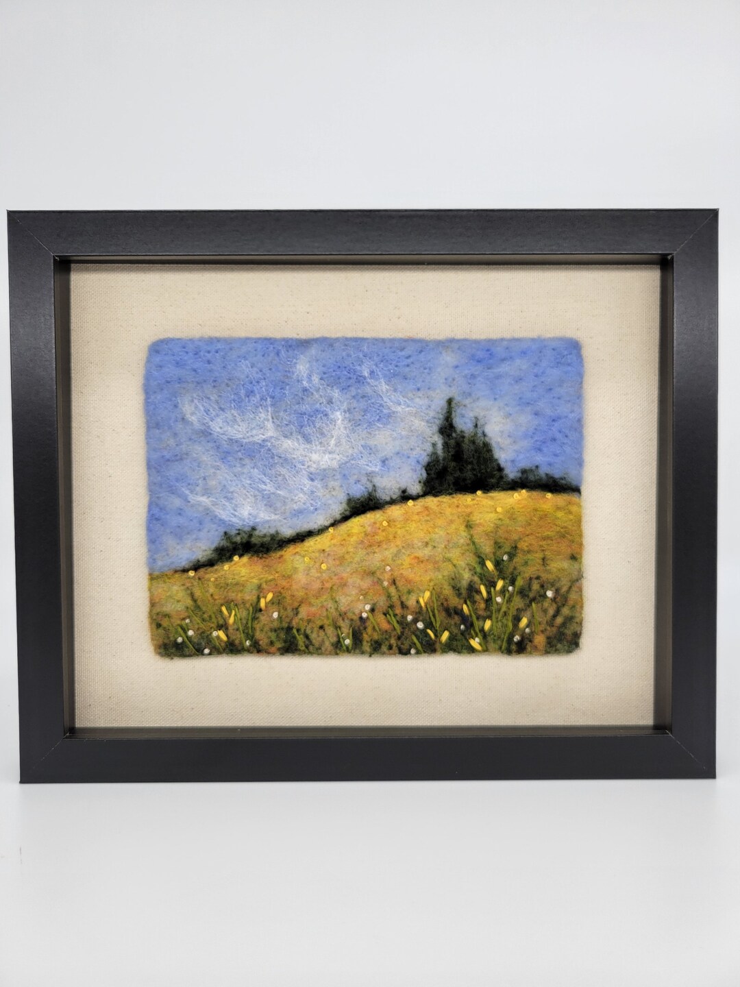 Felt Art Landscape With Trees, Needle Felted Wool Art in 10.75x8.75 ...