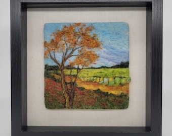 Felt Painting, Lake, Wool Art, Sunrise, Wool Painting, Needle Felt ...