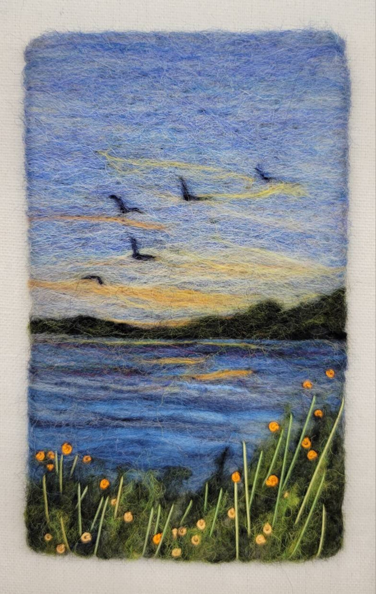 Felt Art Lake Wool Art Wool Painting Needle Felted - Etsy