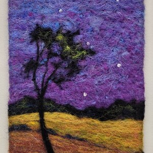 Felt Art, Wool Art, Stars, Felt Painting, Needle Felt Painting, Tree ...