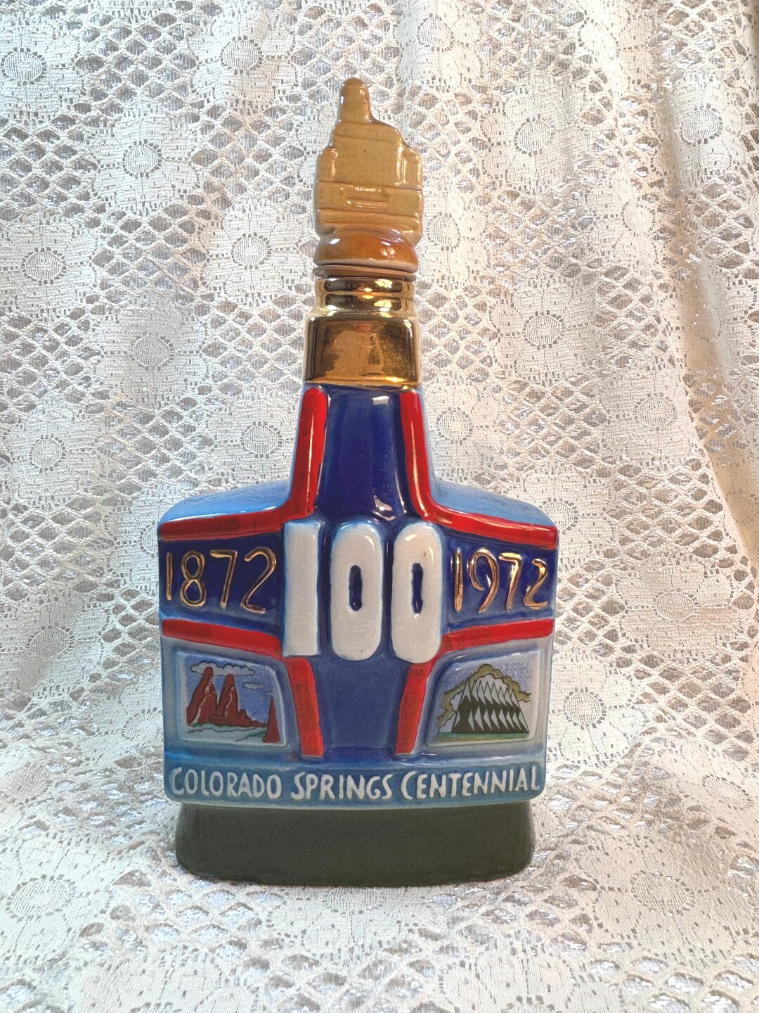 1972 Colorado Springs Centennial 100 Year Anniversary Jim Beam Decanter ...