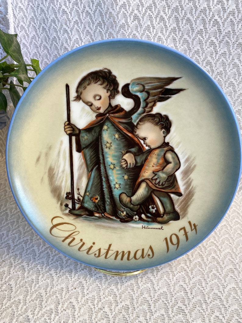 Vintage the Guardian Angel Christmas Plate by Sister Berta Hummel Dated ...