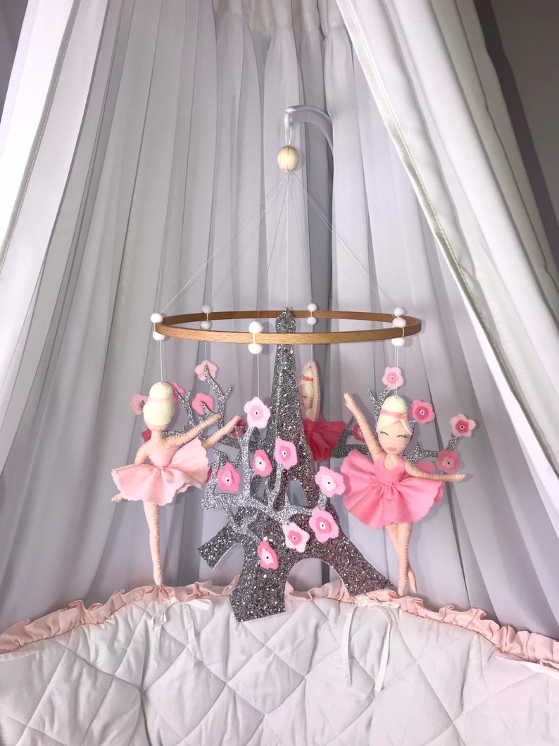 Ballerina Baby Mobile for Girl Flowers Mobile Crib Mobile | Etsy