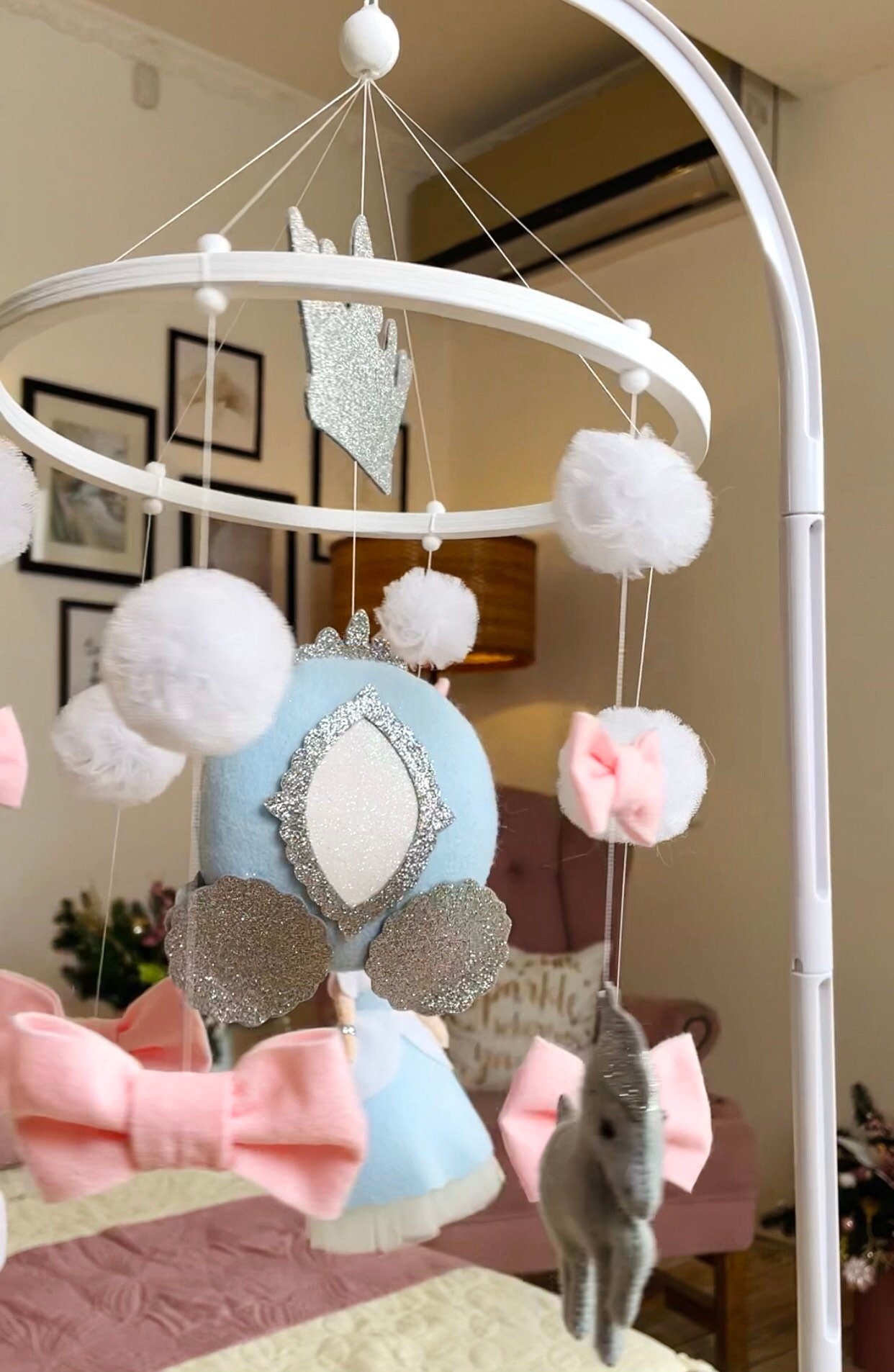 Princess Baby Mobile for Girl - Cinderella Mobile - Crib Mobile ...