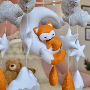 Fox Baby Mobile for Boys or Girl Fox Moon and Stars. Animals Baby ...