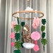 Giraffe Baby Mobile for Girl. Safari Animals Felt Hanging Monstera ...