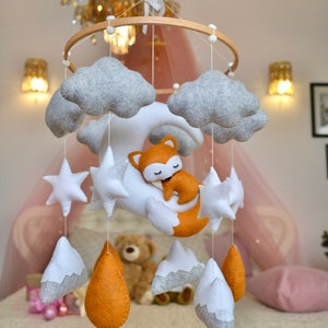 Fox Baby Mobile for Boys or Girl Fox Moon and Stars. Animals Baby ...