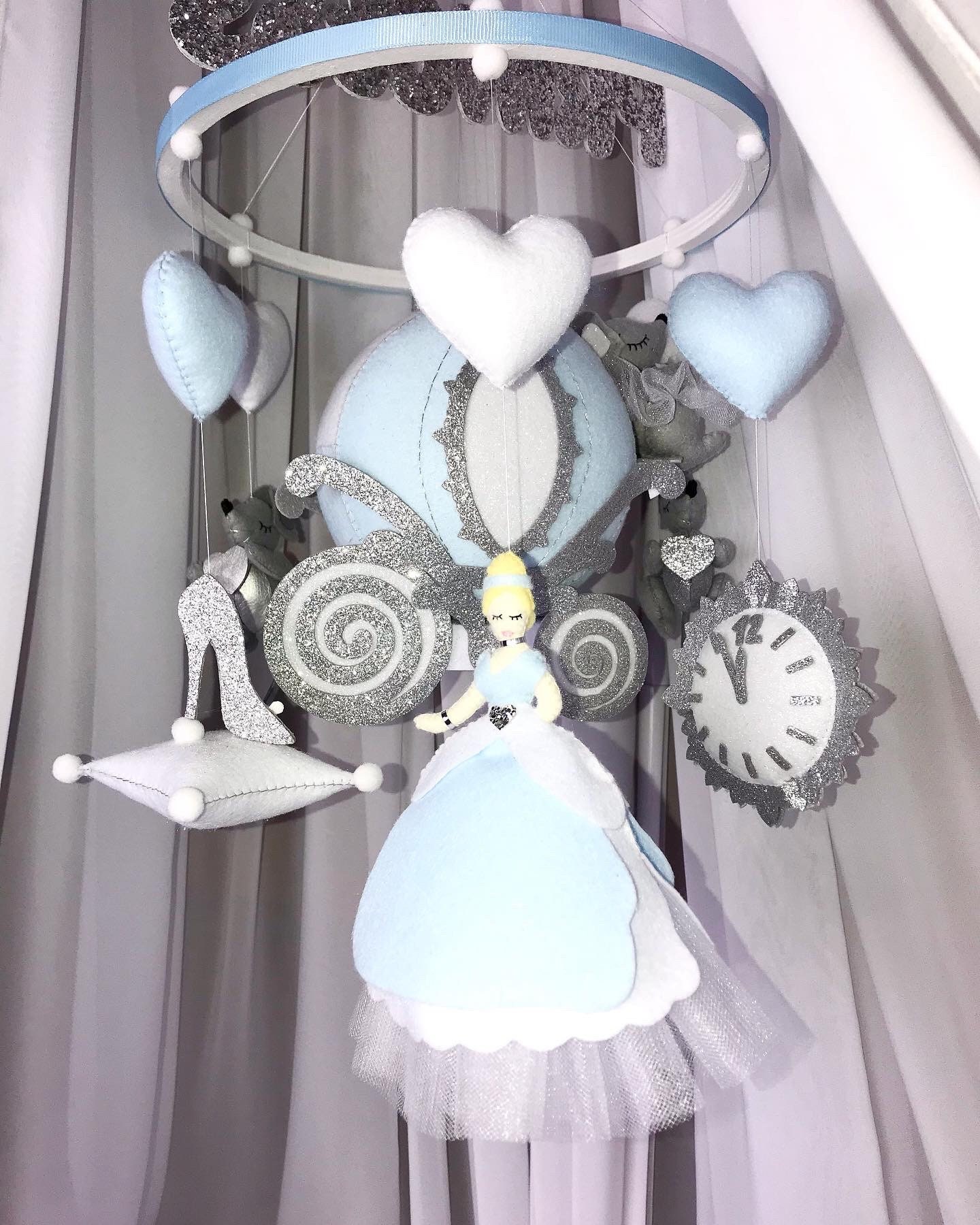 Princess Mobile - Baby Mobile Girl - Cinderella Mobile - Blue Mobile ...