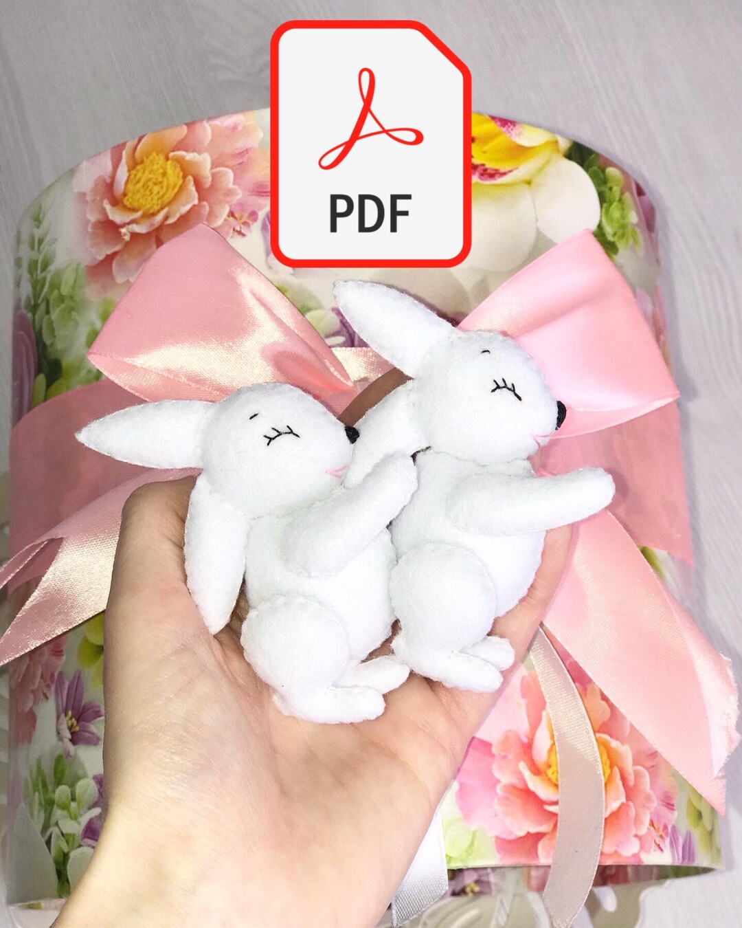 PDF Pattern Bunny Felt / Cute Bunny Pattern / Animals Pattern Felt ...