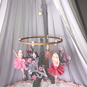 Ballerina Baby Mobile for Girl Flowers Mobile Crib Mobile | Etsy