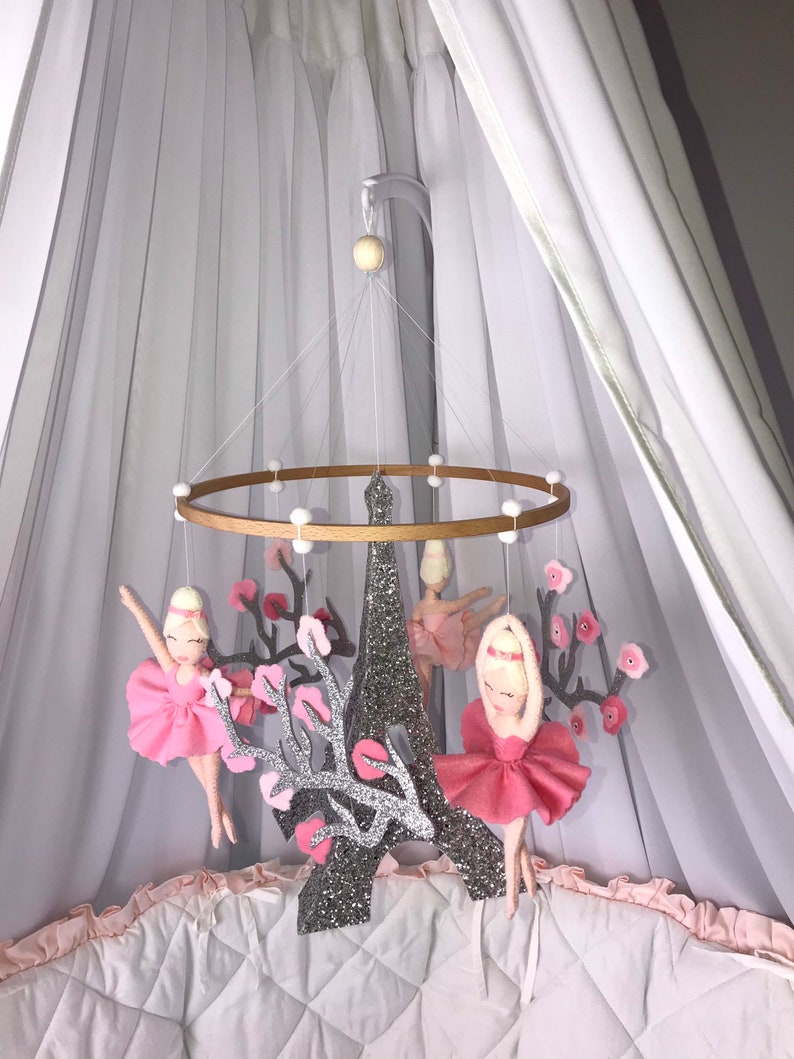 Ballerina Baby Mobile for Girl Flowers Mobile Crib Mobile | Etsy