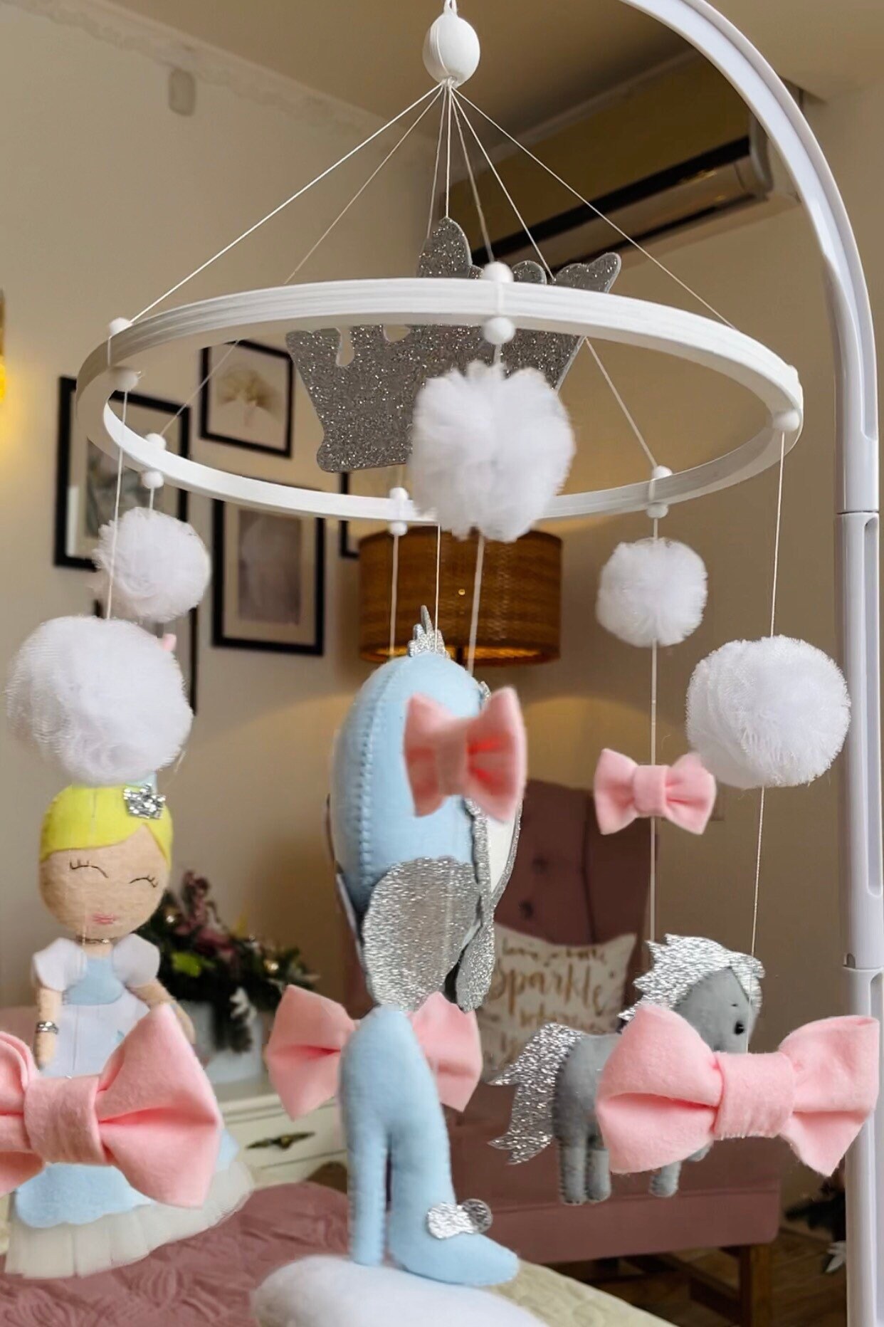 Princess Baby Mobile for Girl - Cinderella Mobile - Crib Mobile ...