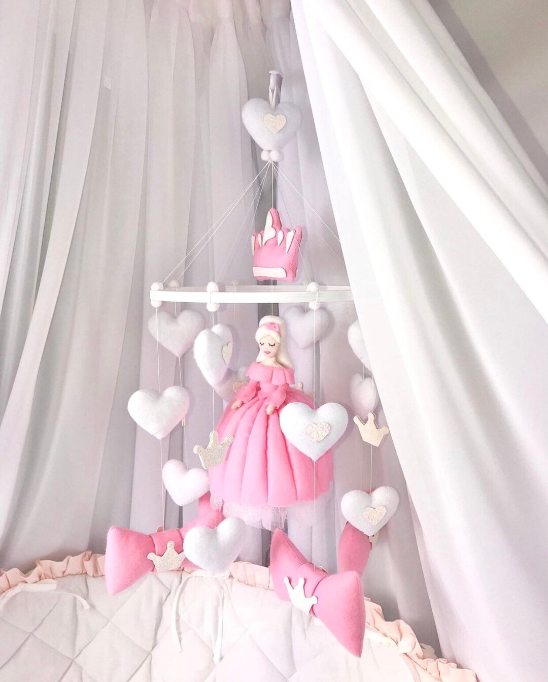 Cinderella Baby Mobile - Princess Mobile - Girl Mobile - Nursery Baby ...
