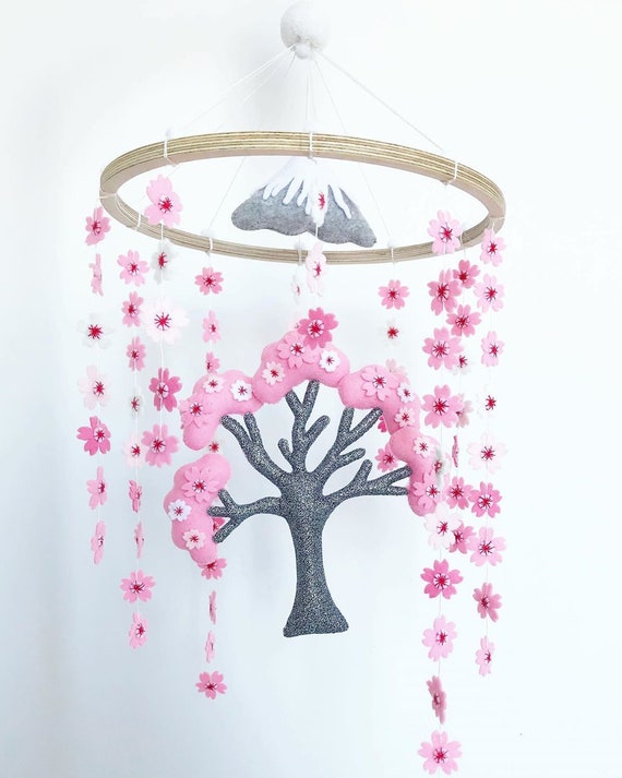 Baby Mobile Sakura Tree Japan Mobile Flowers Mobile Crib - Etsy