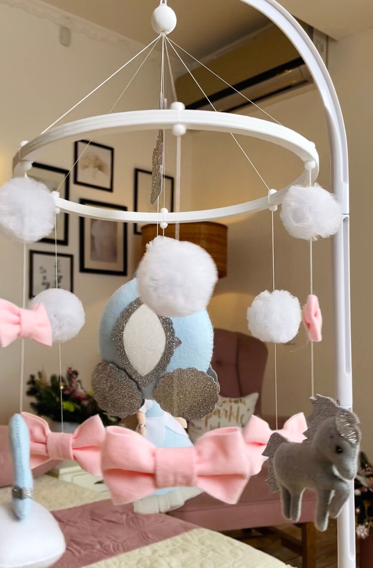 Princess Baby Mobile for Girl - Cinderella Mobile - Crib Mobile ...