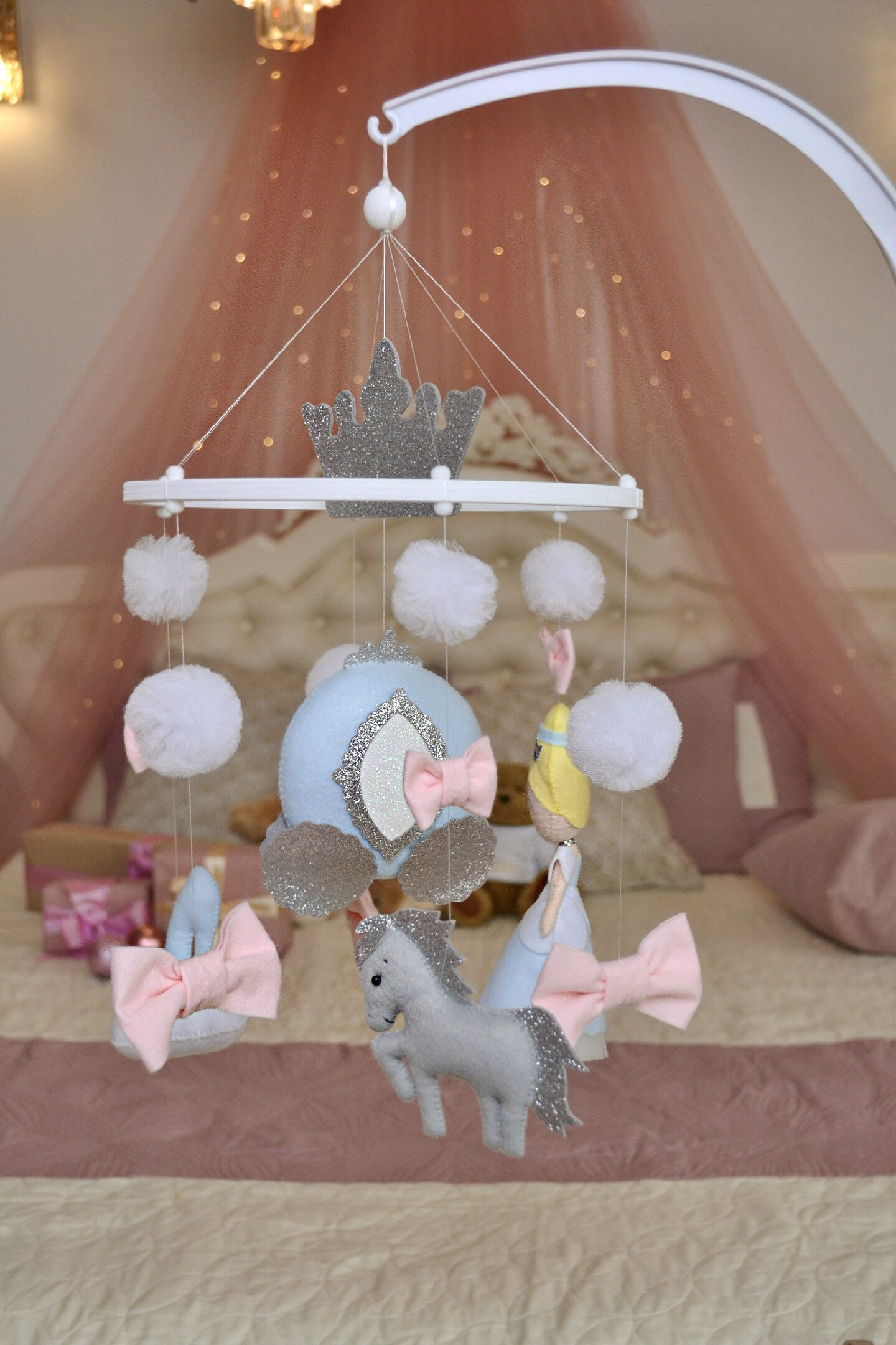 Princess Baby Mobile for Girl - Cinderella Mobile - Crib Mobile ...