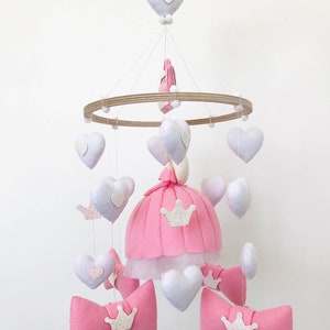 Mobile Nursery Girl Decor. Baby Mobile Princess Cinderella Barbi Pink ...