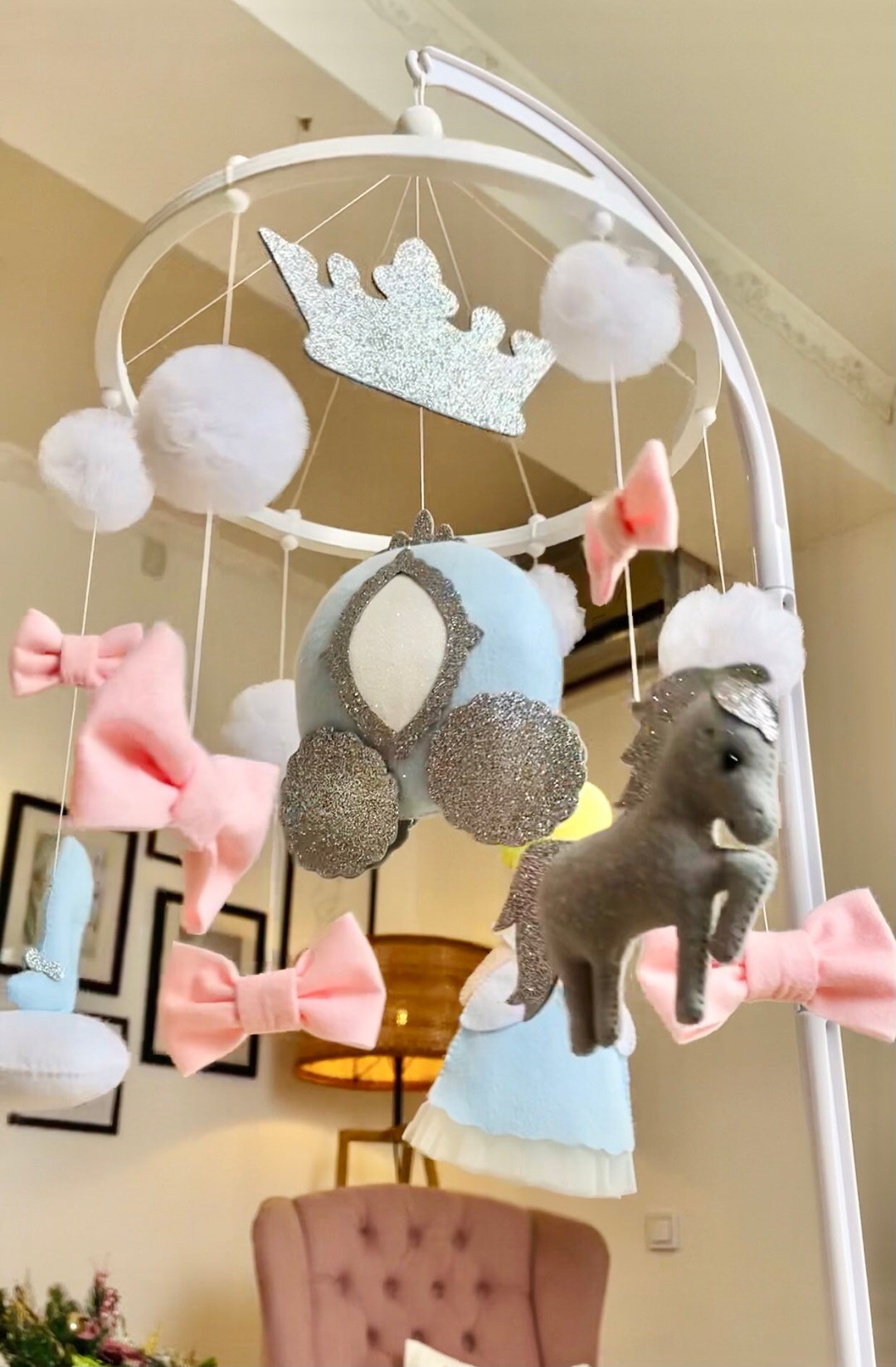 Princess Baby Mobile for Girl - Cinderella Mobile - Crib Mobile ...
