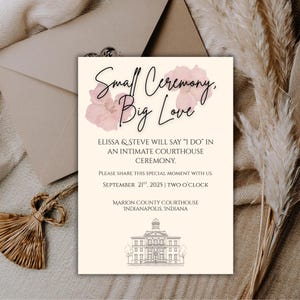 Courthouse Wedding Invitation: Minimalist Editable Template (instant ...